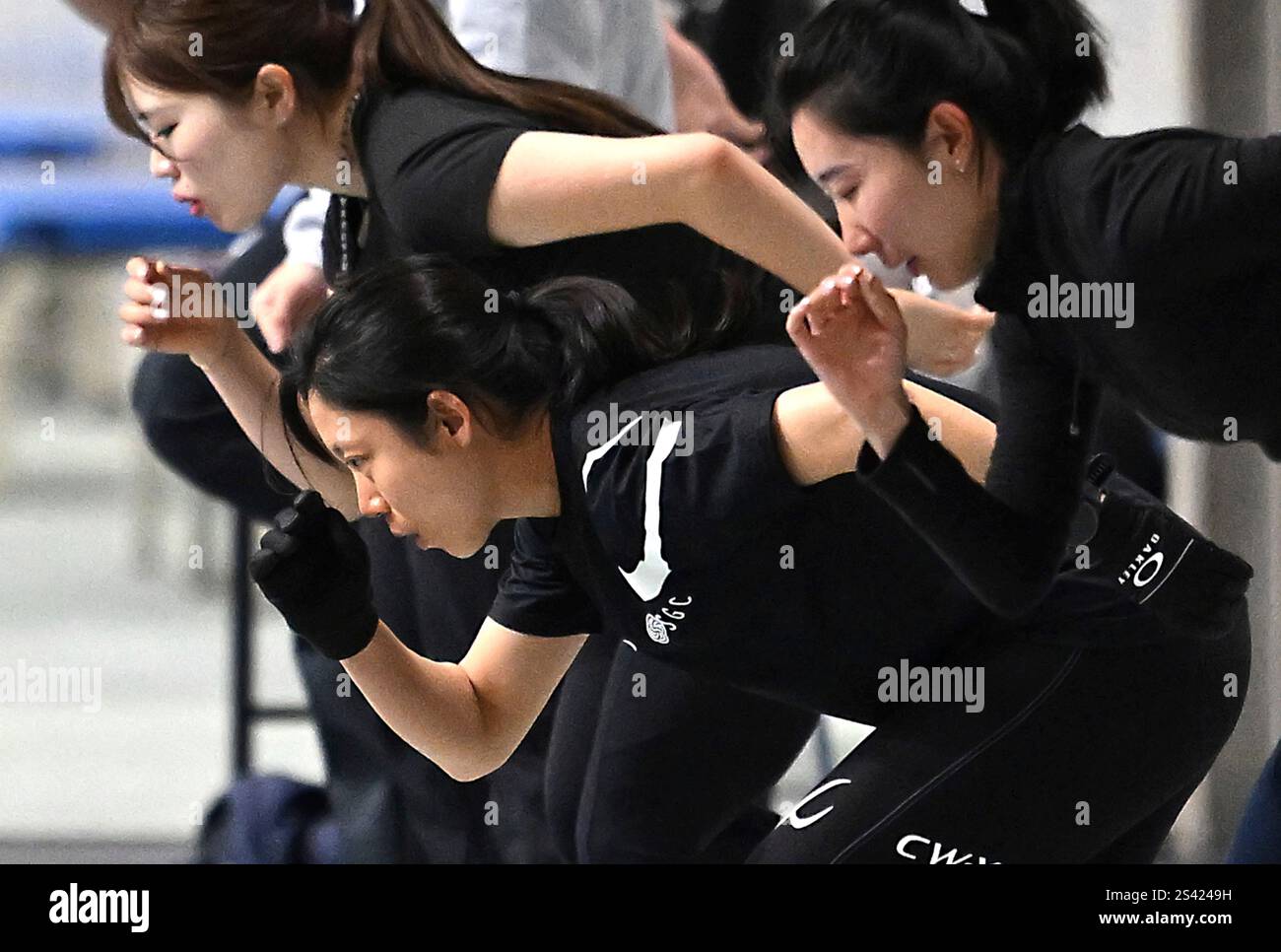 Japanese speed skater Miho Takagi takes part in a practice at Nagano ...