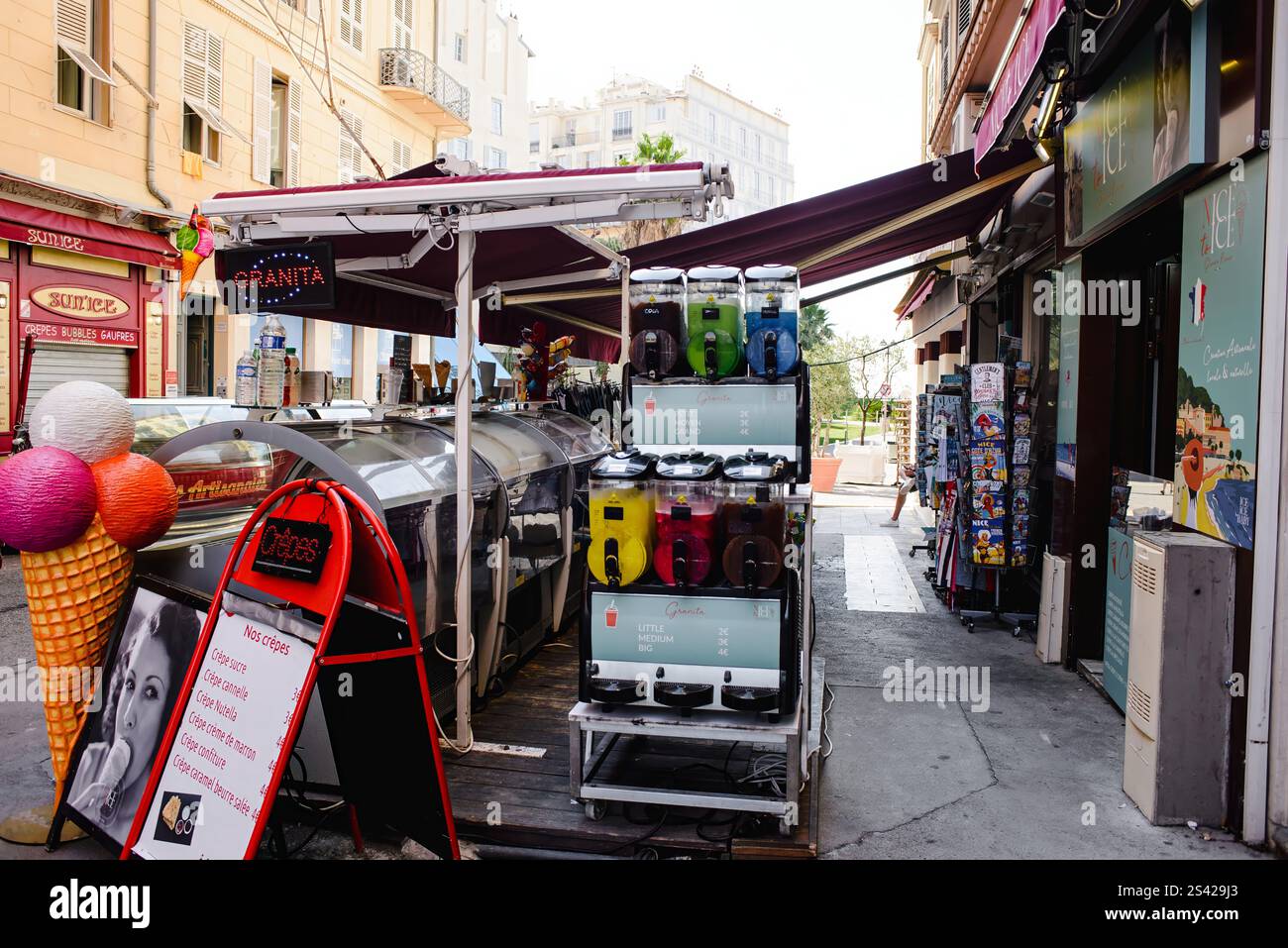 Street Granita and Ice Cream Stand in Nice, France Stock Photo - Alamy
