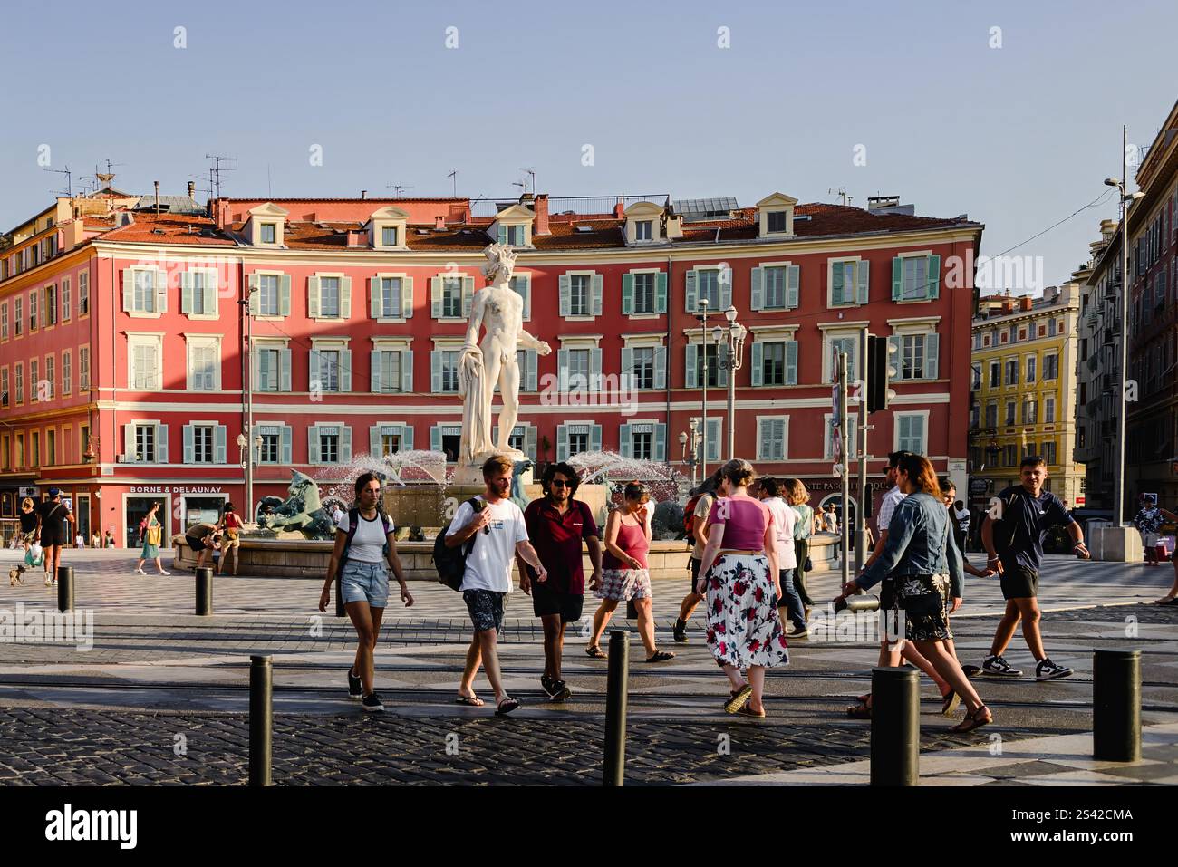 Evening Stroll at Place MassÃ©na with Fontaine du Soleil, Nice, France ...