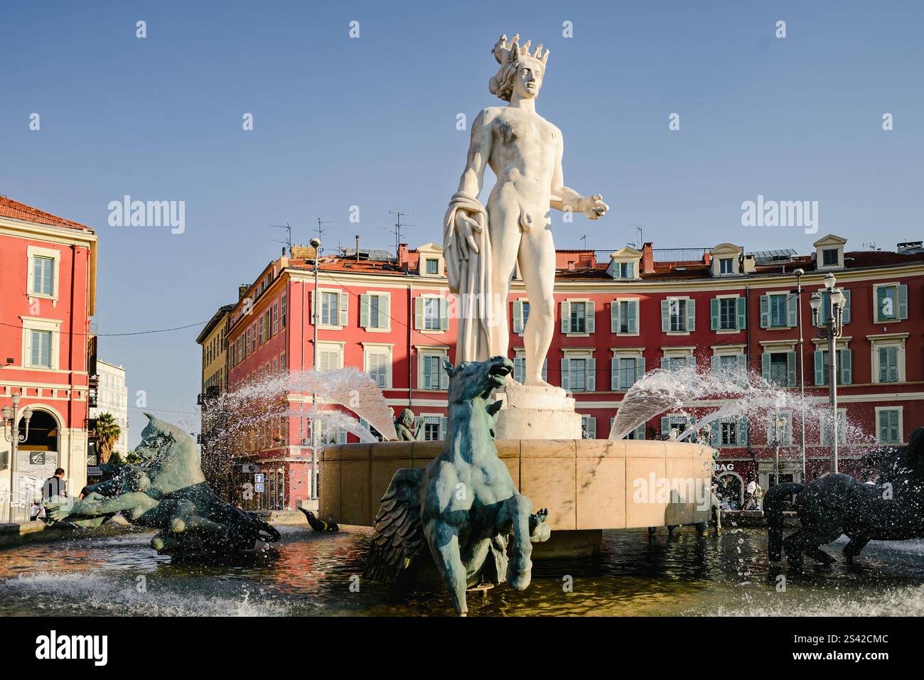 Fontaine du Soleil Close-Up, Place MassÃ©na, Nice, France Stock Photo ...
