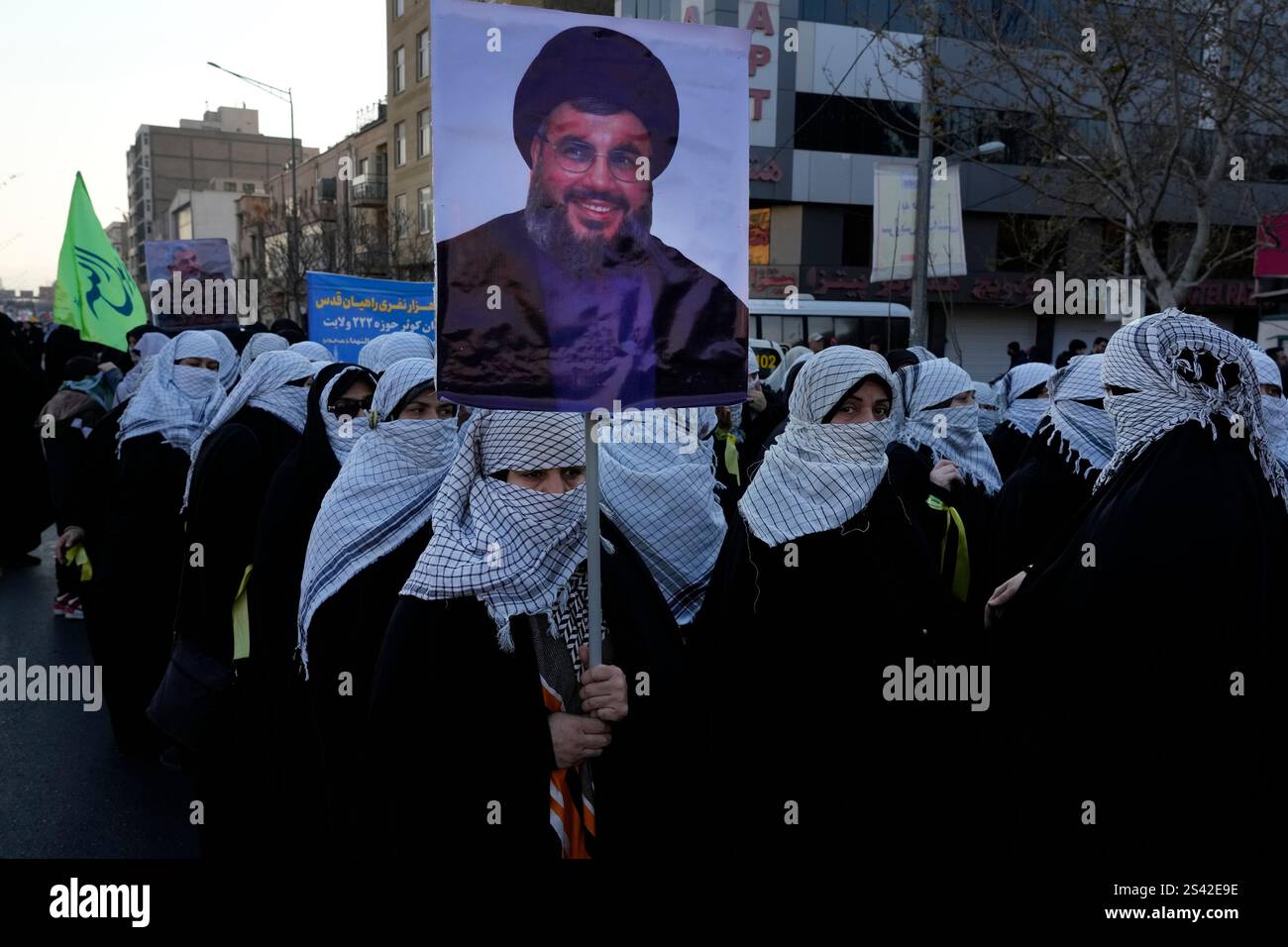 Members of the Iranian Basij paramilitary force with faces covered ...