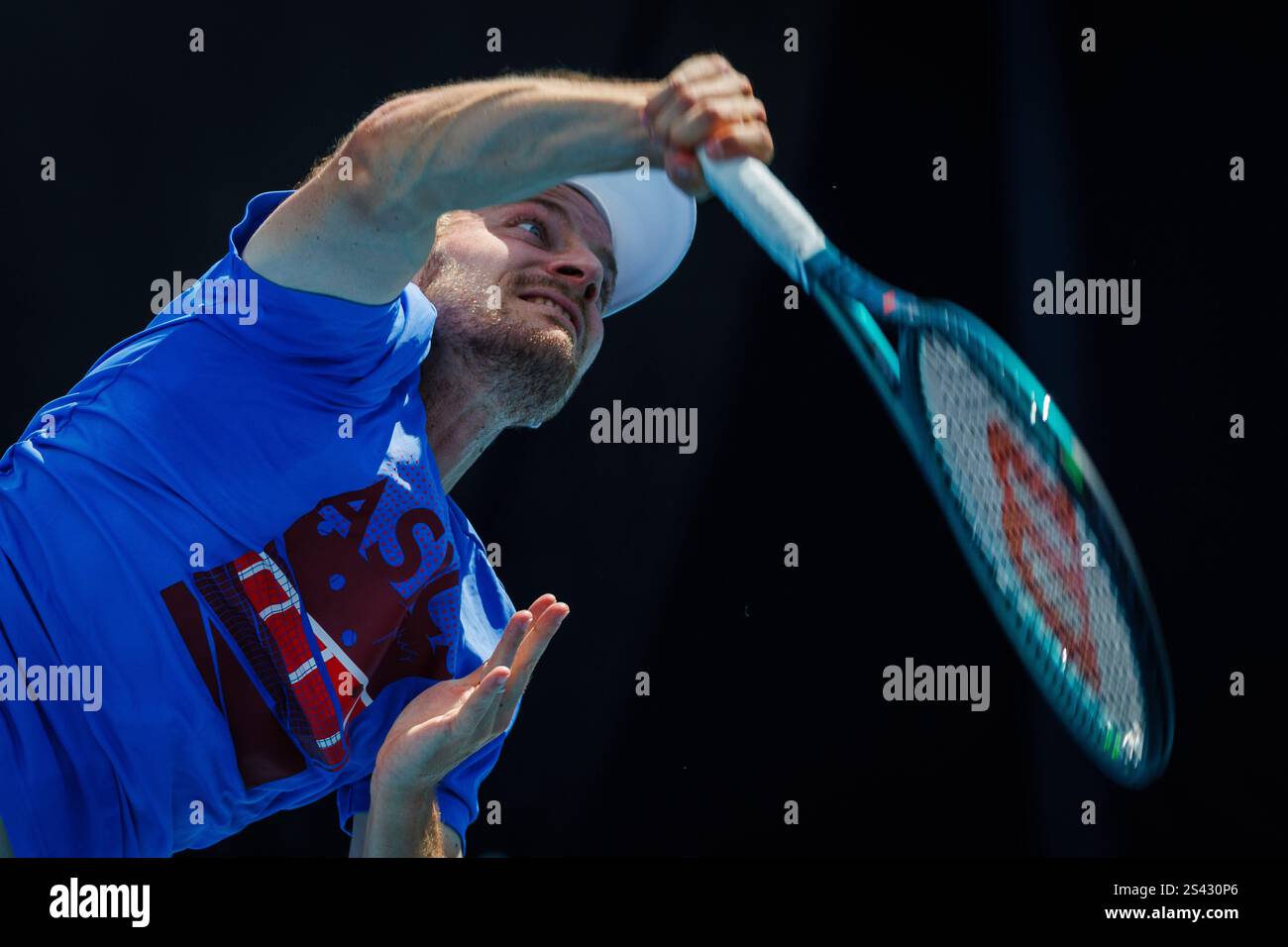 Belgian David Goffin (ATP 53) pictured in action during a training ...