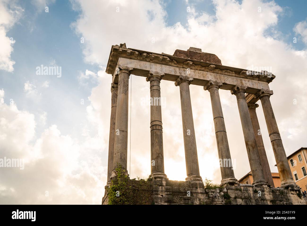 Ancient Roman Architecture: The Temple of Saturn in Rome Stock Photo ...