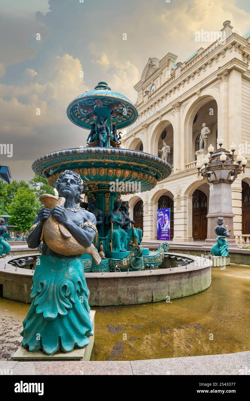 Ganga, Azerbaijan - May 13, 2024: A fountain featuring sculptures ...