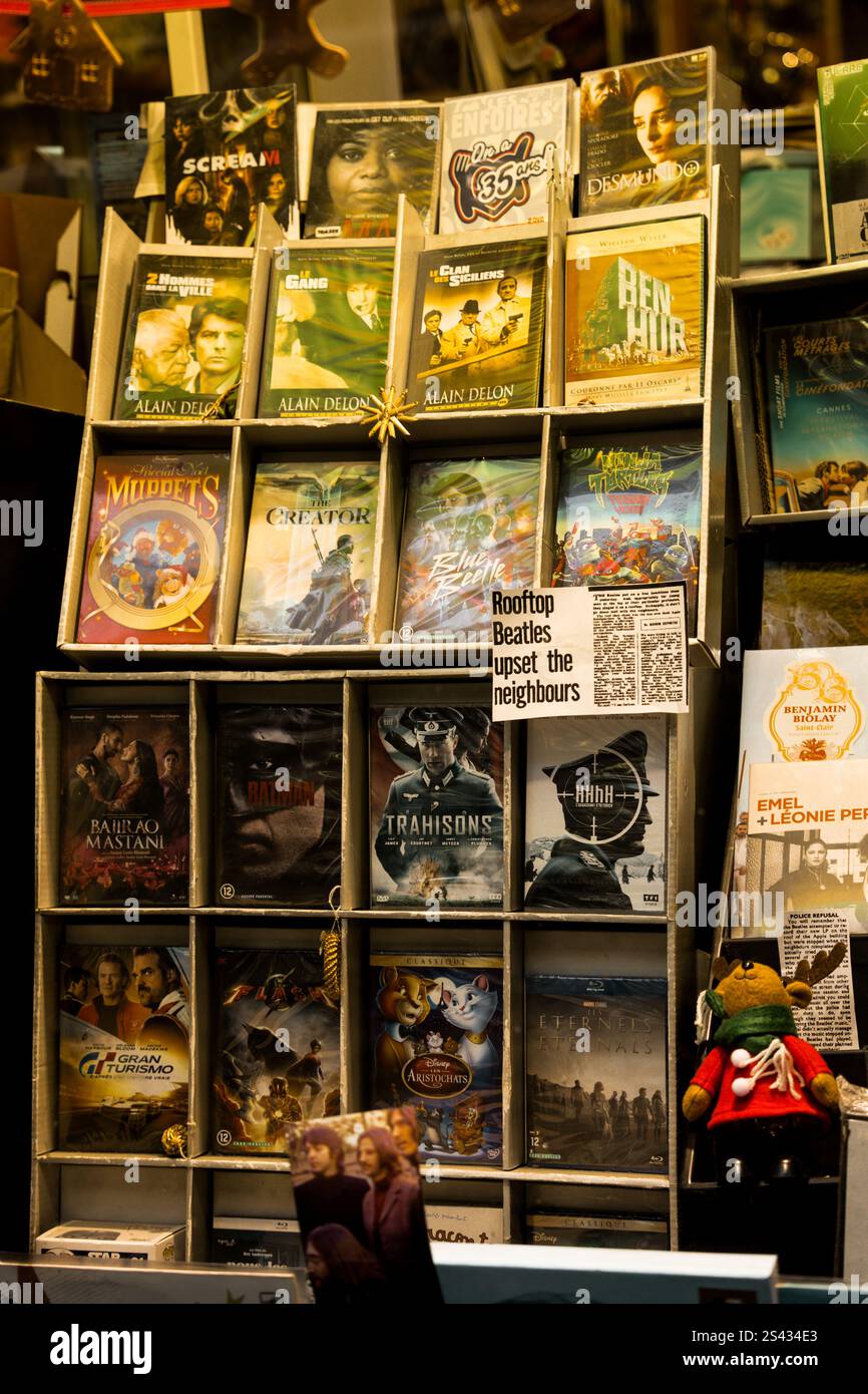 Collection of diverse books displayed on a wooden shelf in a cozy bookstore Stock Photo - Alamy