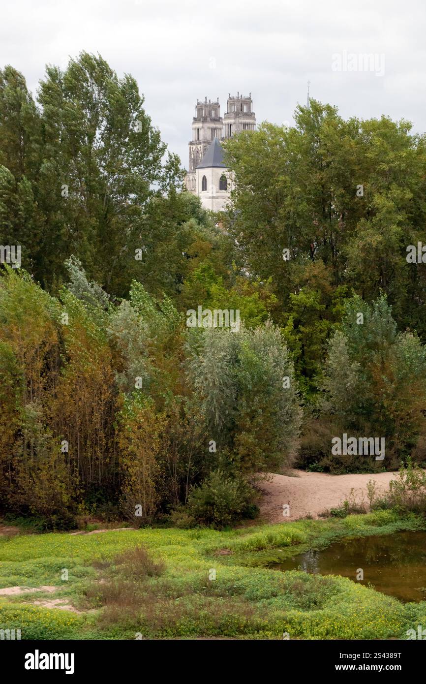 View of the Cathedral of the Holy Cross of Orléans, from the non ...