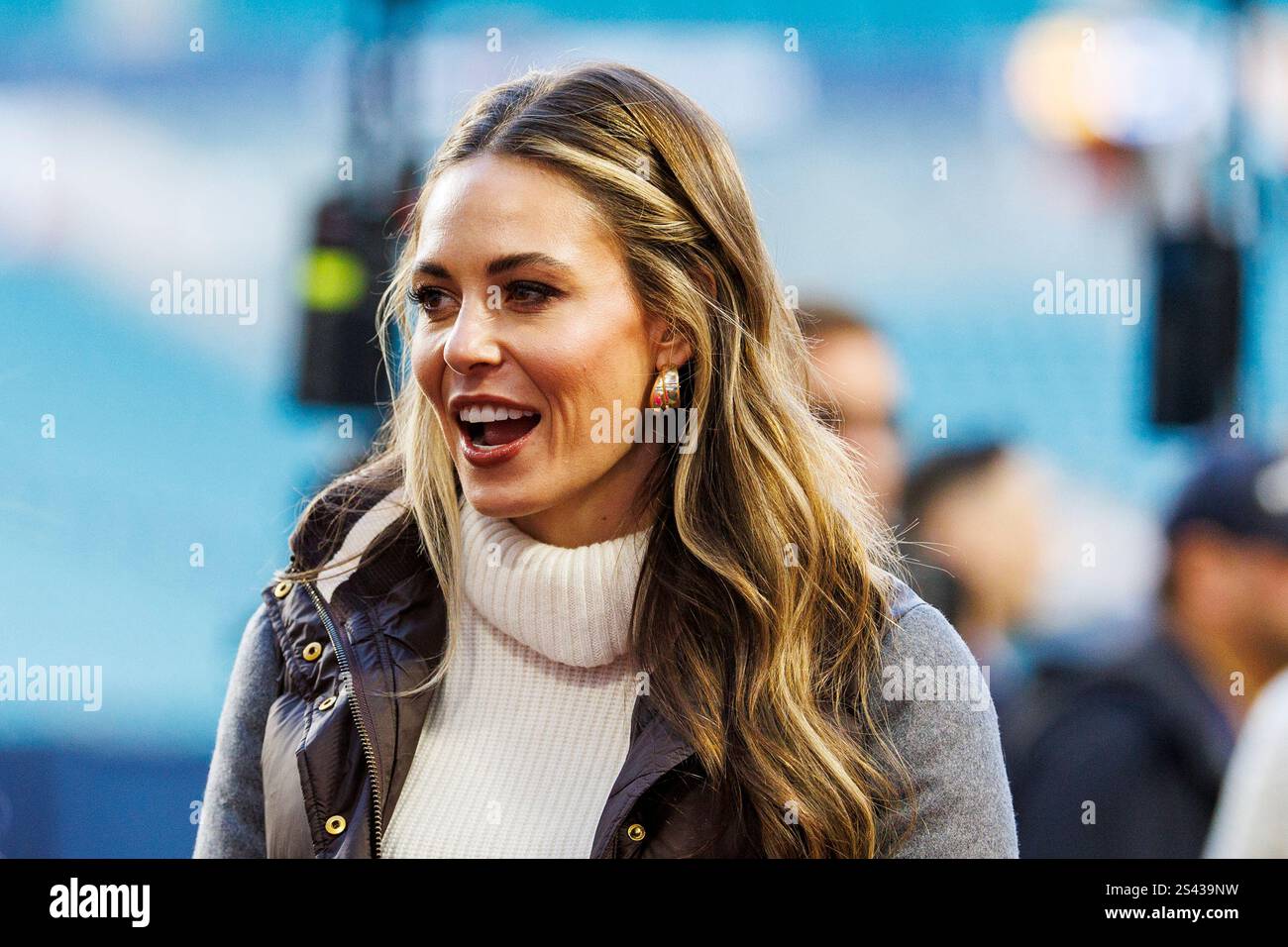 Miami Gardens, Florida, USA. 09th Jan, 2025. ESPN sideline reporter Taylor McGregor prior to ...