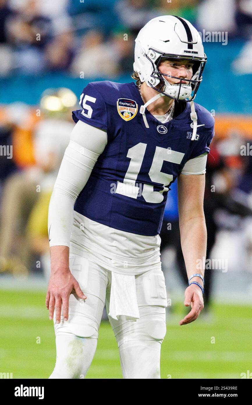 Miami Gardens, Florida, USA. 09th Jan, 2025. Penn State quarterback ...