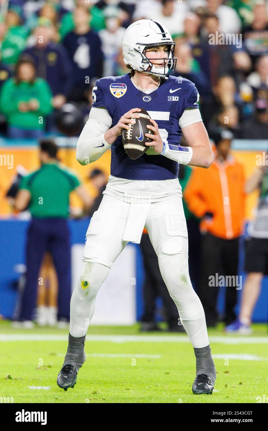 Miami Gardens, Florida, USA. 09th Jan, 2025. Penn State quarterback ...