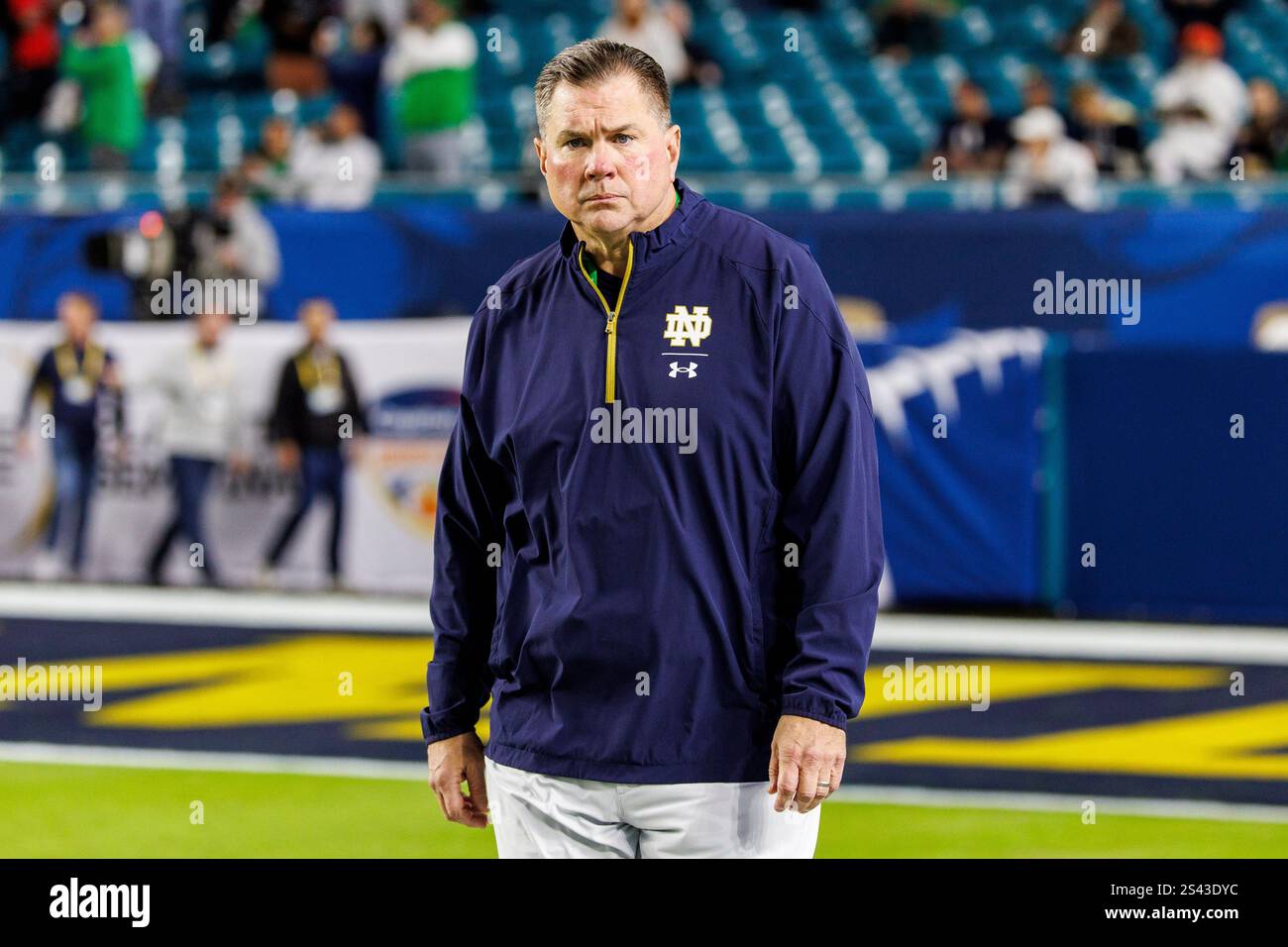 Miami Gardens, Florida, USA. 09th Jan, 2025. Notre Dame defensive ...