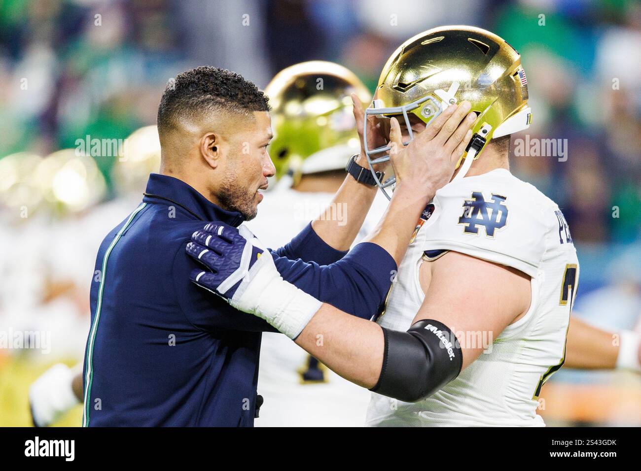 Miami Gardens, Florida, USA. 09th Jan, 2025. Notre Dame head coach ...