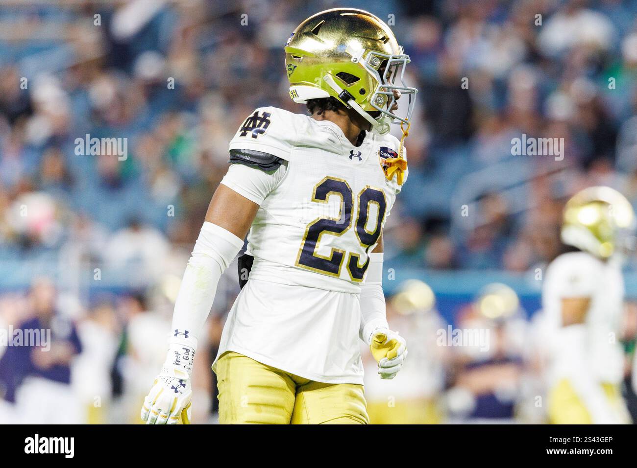 January 09, 2025: Notre Dame defensive back Christian Gray (29) during ...