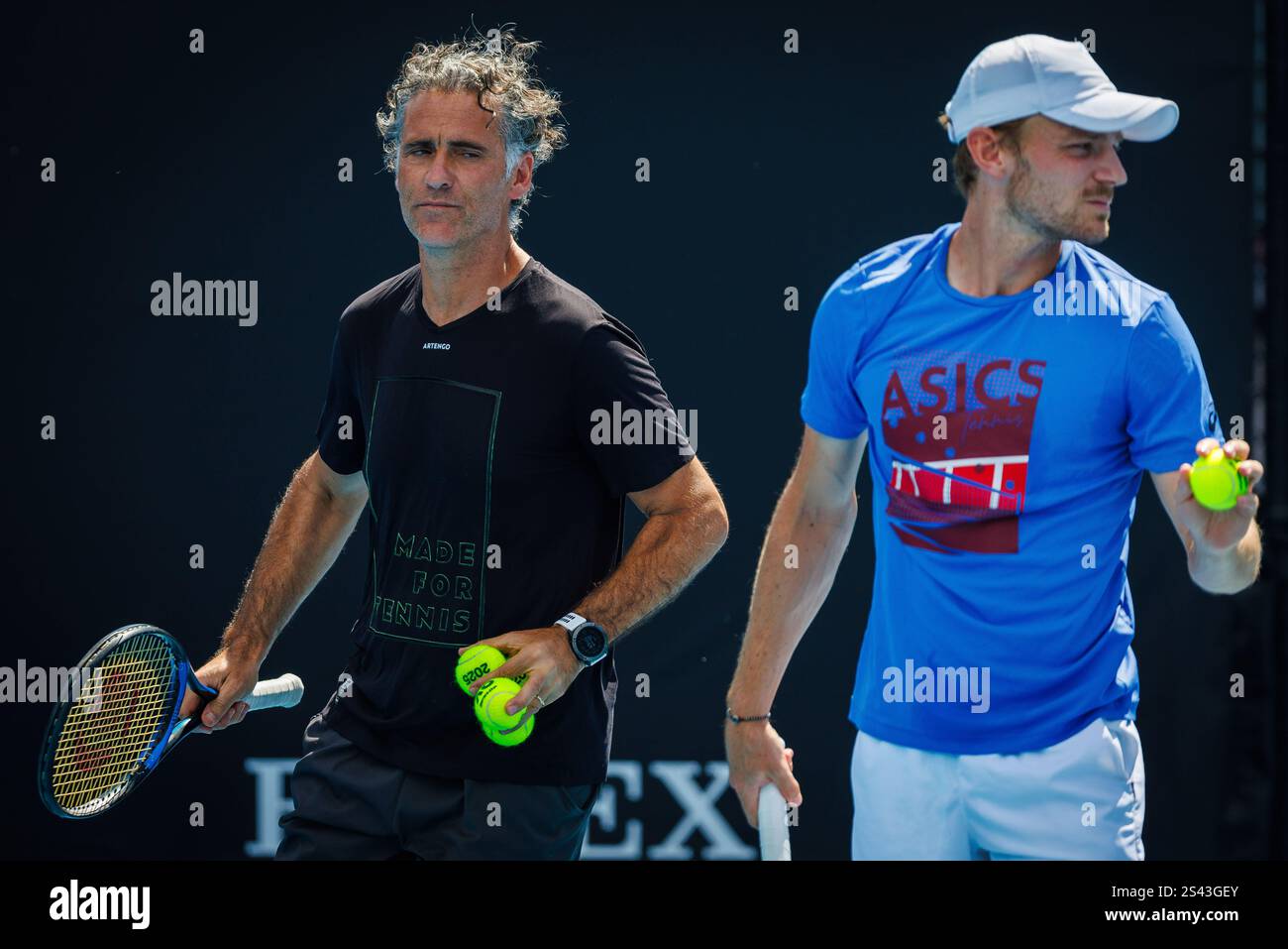 Melbourne, Australia. 10th Jan, 2025. David Goffin's coach Yannis ...
