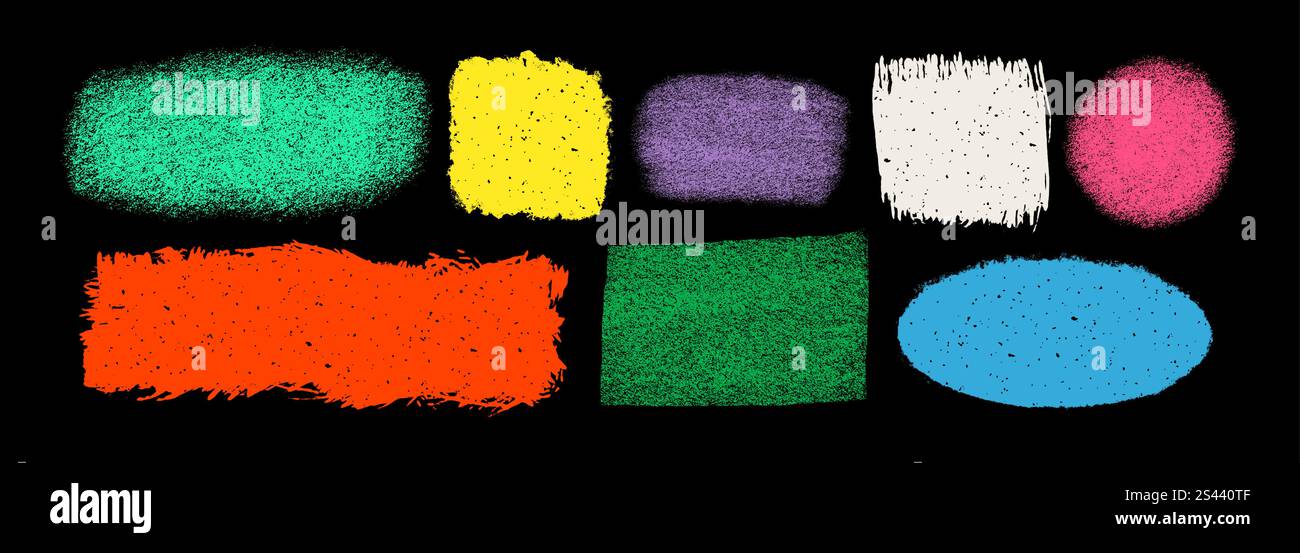 shape set with rough rustic texture. Grunge style square figures with ripped border. Hand drawn ...