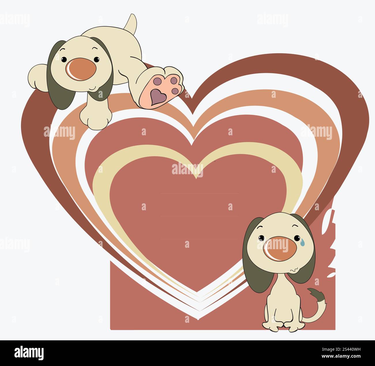 funny heart card with two dogs Stock Vector Image & Art - Alamy