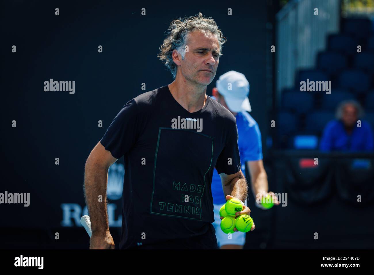 Melbourne, Australia. 10th Jan, 2025. David Goffin's coach Yannis ...