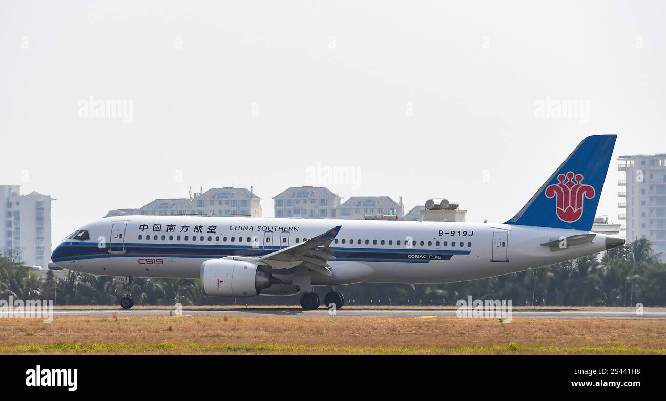 Sanya, China's Hainan Province. 10th Jan, 2025. A C919 jetliner lands ...
