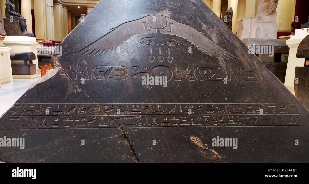 Pyramidion of the Pyramid of Amenemhat III in The Egyptian Museum of ...