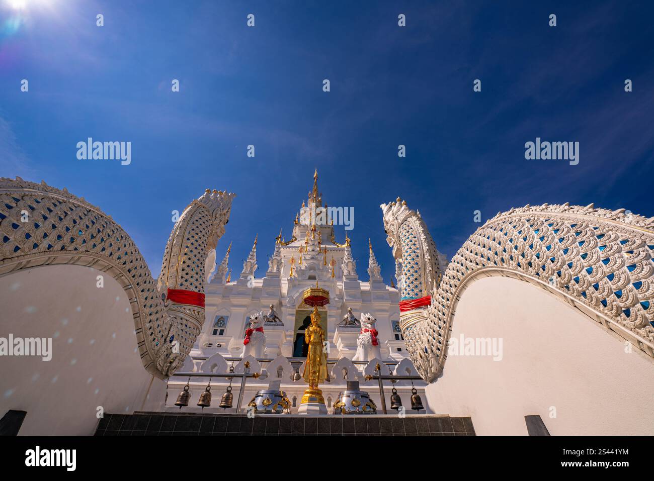 Scenery The White Castle Metal temple adorned with intricate ...