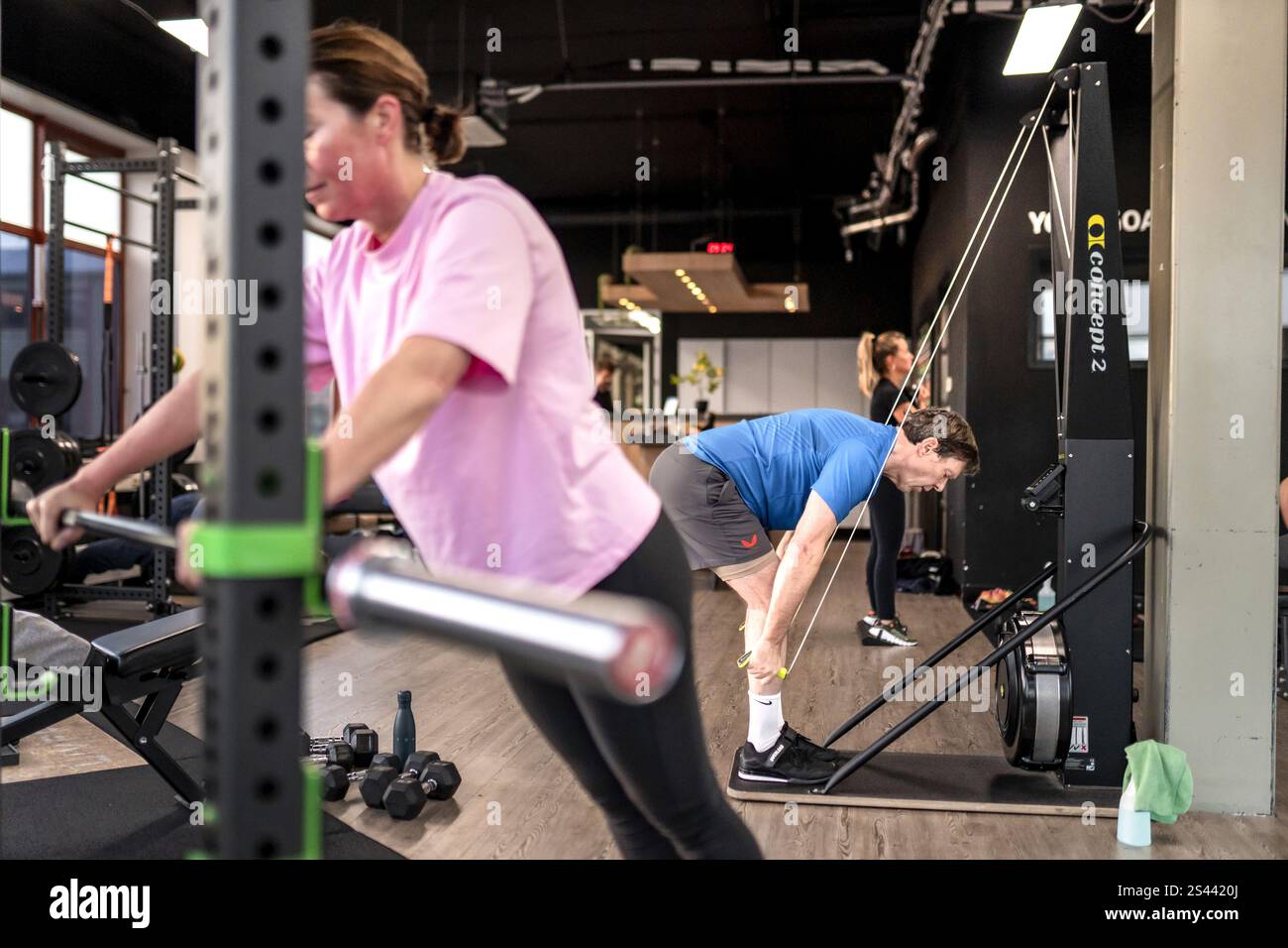 DEN HAAG - People are working out at a gym in Scheveningen. Sports ...