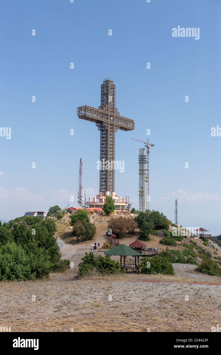 Mount Vodno Cross in Skopje North Macedonia Stock Photo - Alamy
