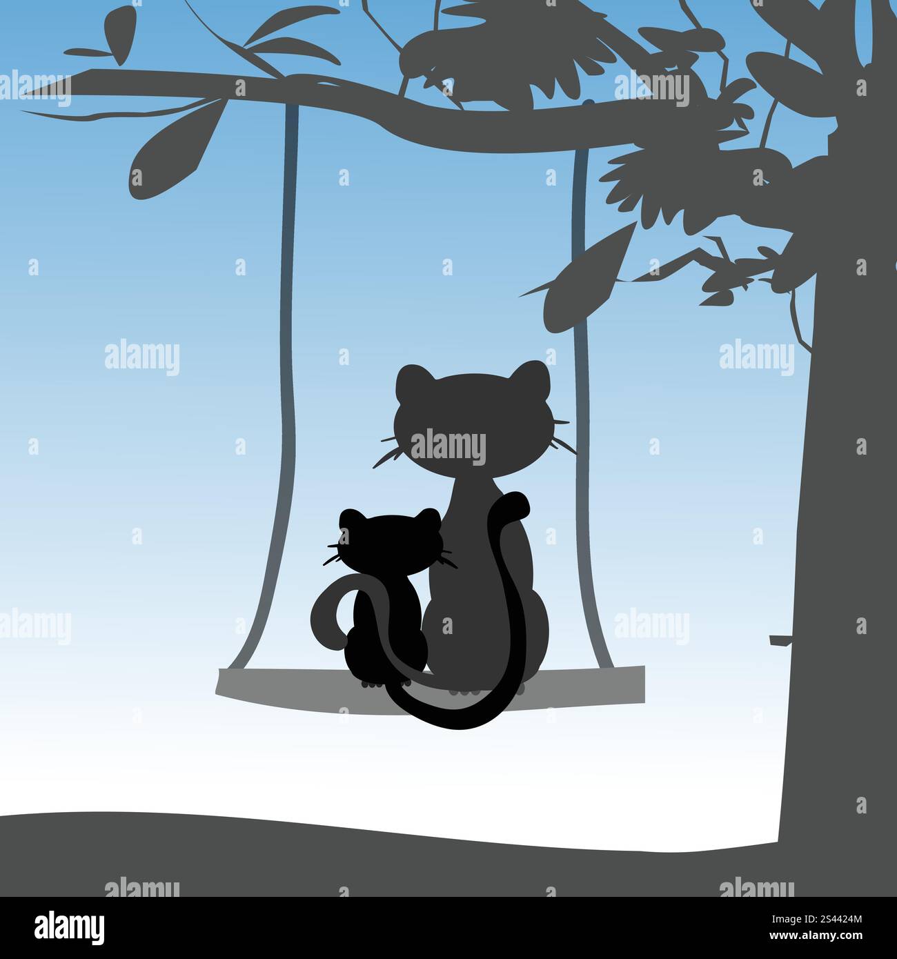 Two cats on cat Stock Vector Images - Alamy