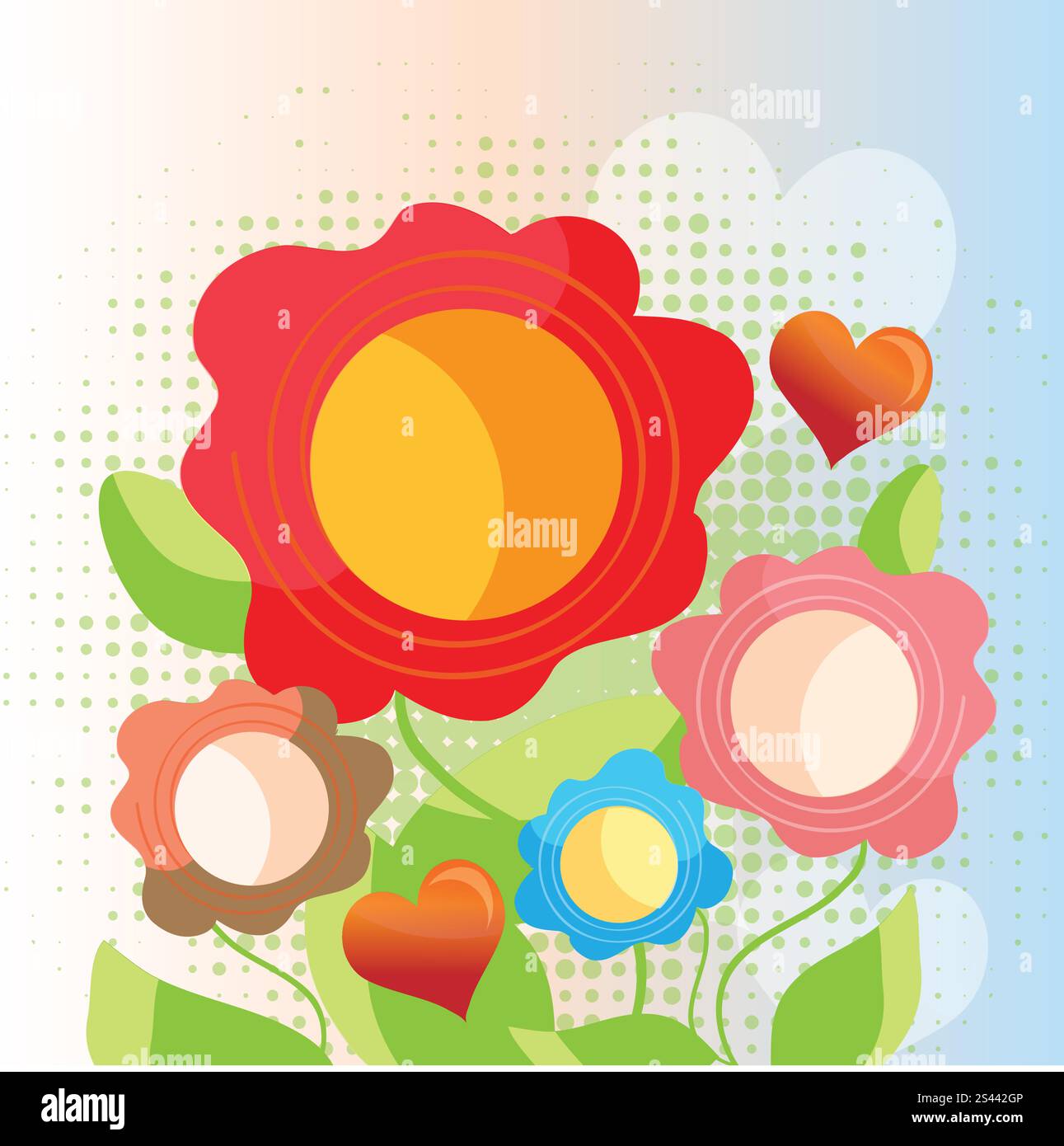 flowers with heart background Stock Vector Image & Art - Alamy