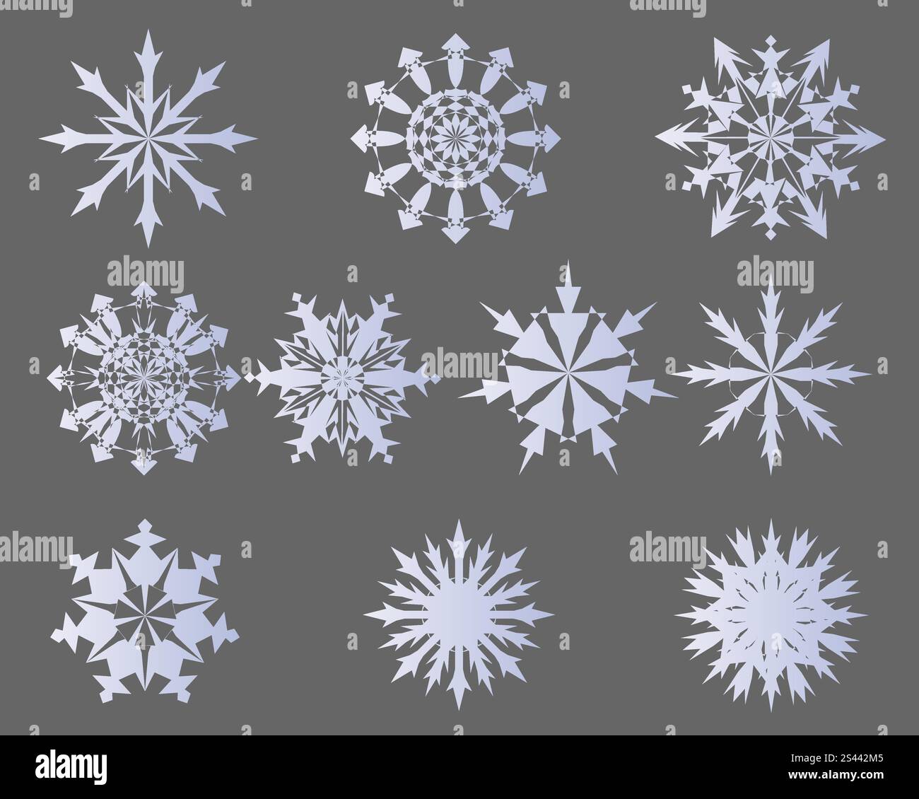 Big collection of winter snowflakes for designer use Stock Vector Image ...