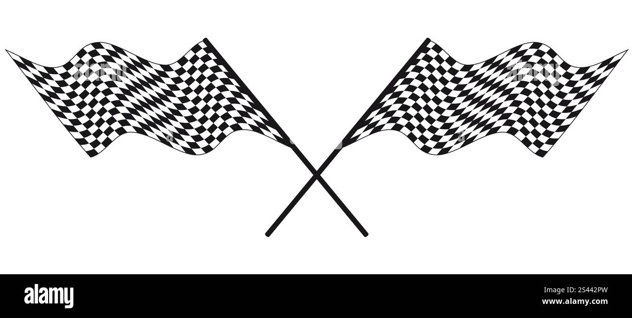 Black and white checked racing flag. Vector illustration Stock Vector ...