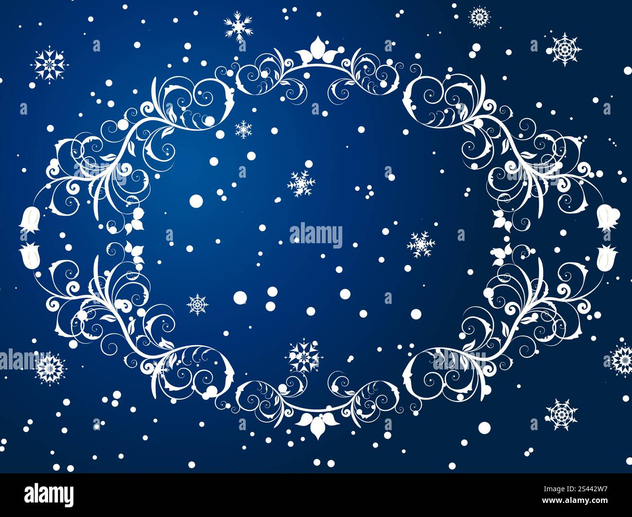 Victorian winter frame background with snowflakes elements Stock Vector ...