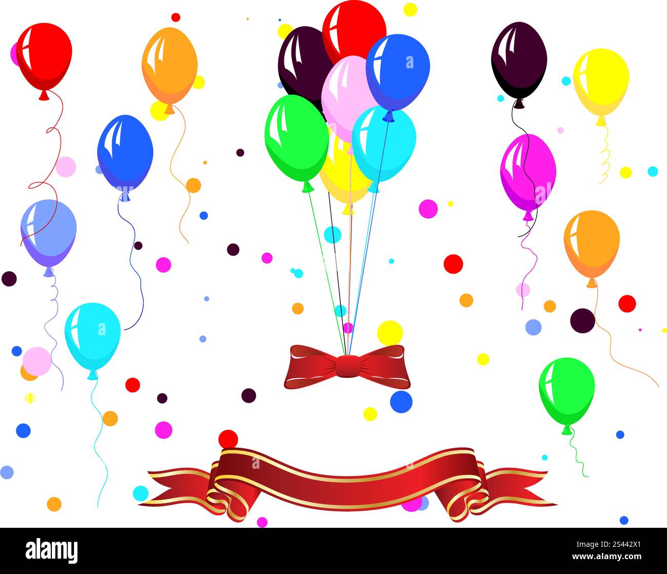 Beautiful colour balloon in the air. Vector illustration Stock Vector ...