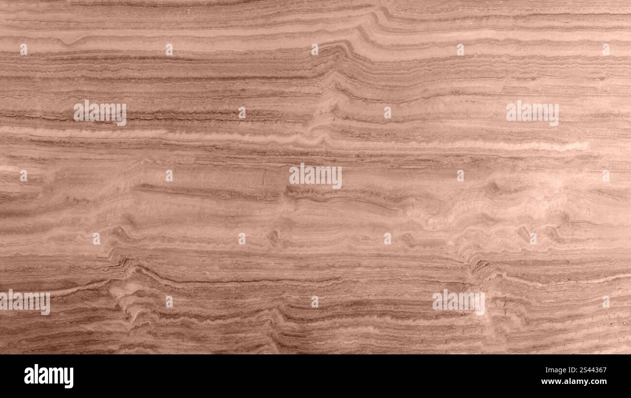 Close-up of travertine stone surface with soft mocha-mousse tones ...
