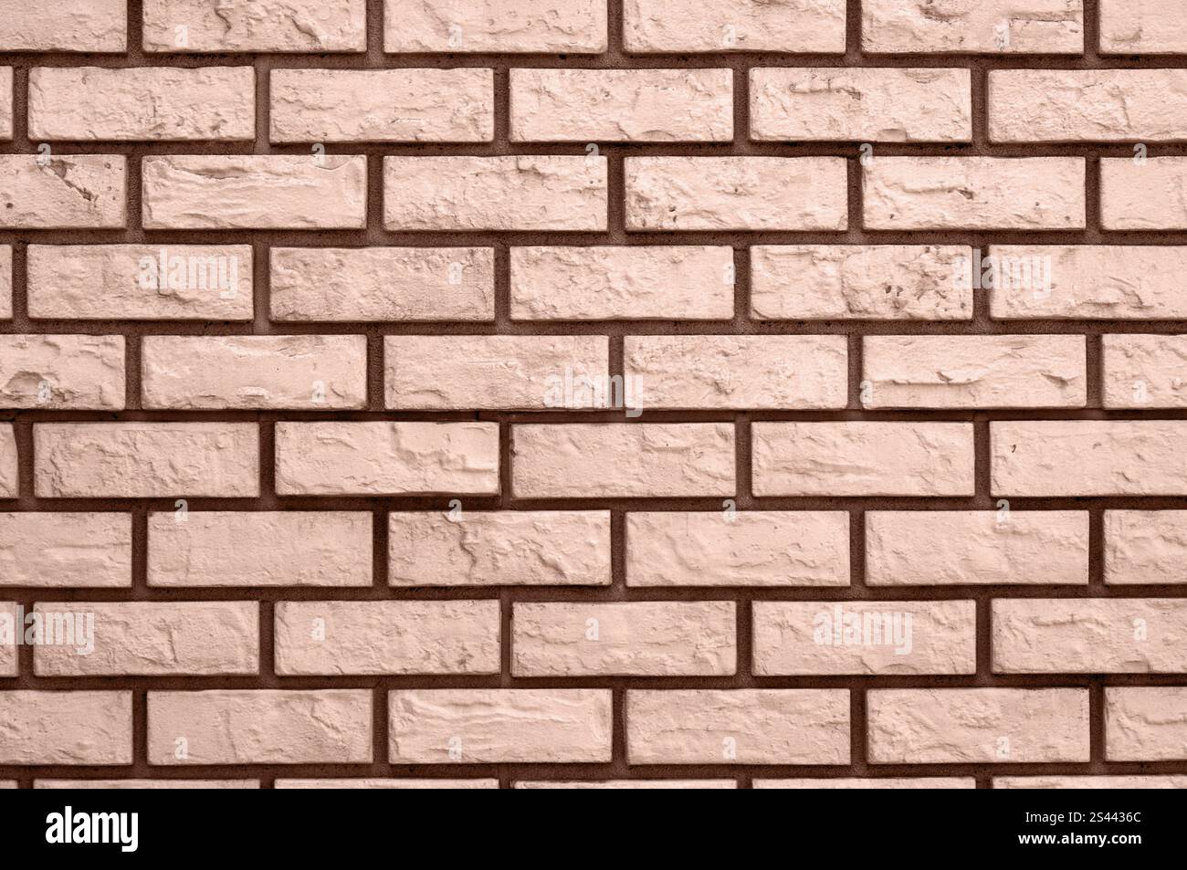 Detailed view of a brick wall in mocha-mousse, highlighting the natural ...