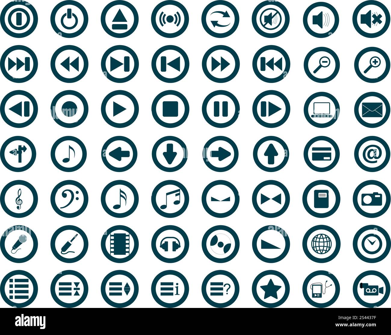 Big collection of different icons for using in web design Stock Vector ...