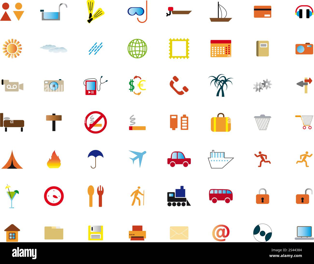 Big collection of different icons for using in web design Stock Vector ...