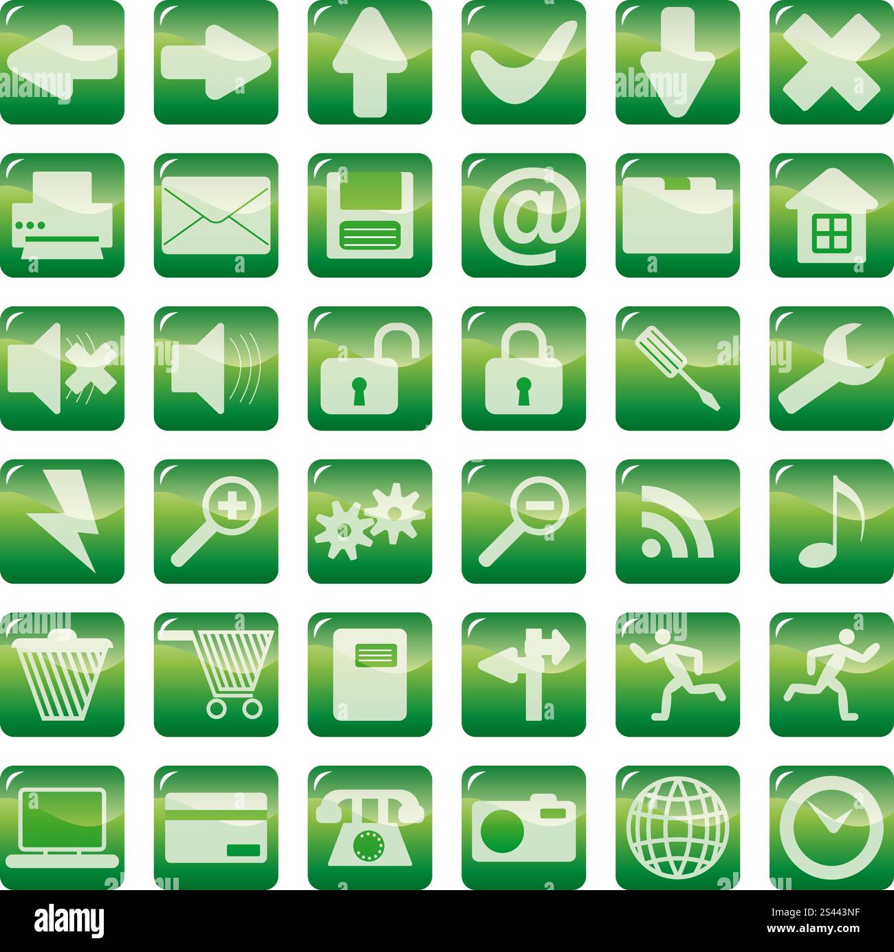 Big collection of different icons for using in web design Stock Vector ...