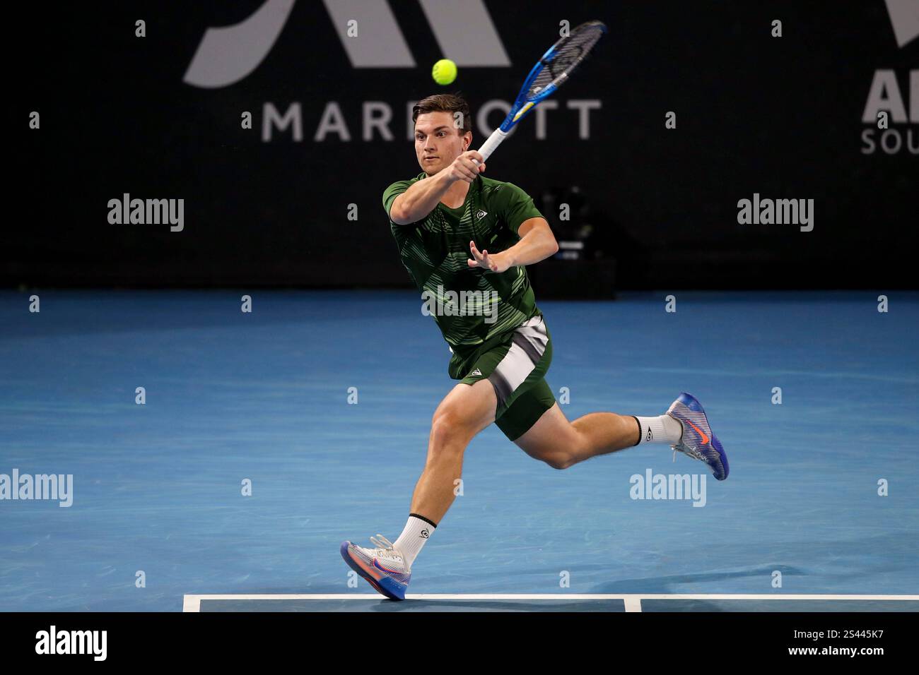Adelaide, Australia. 10th Jan, 2025. Miomir Kecmanovic of Serbia in his ...