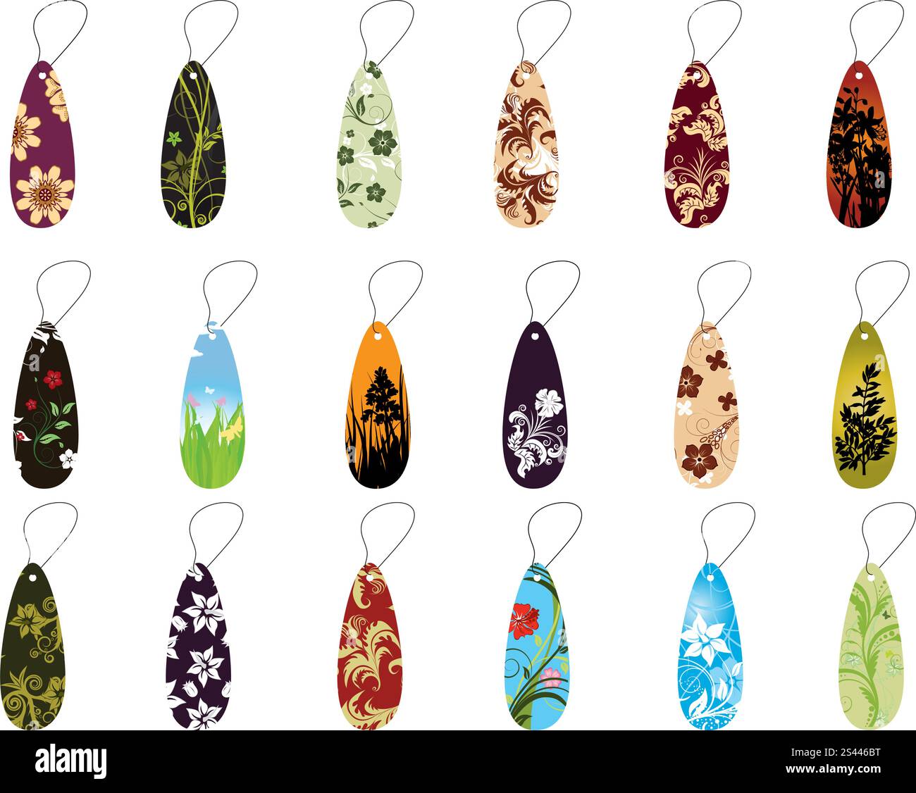 Set of different floral bookmarks for design use Stock Vector Image ...