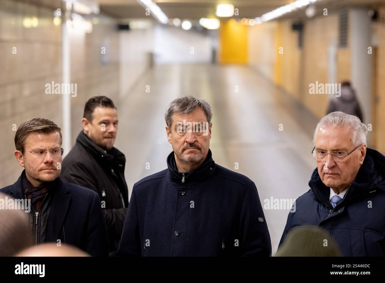 Nuremberg, Germany. 10th Jan, 2025. Bavaria's Minister President Markus Söder (2nd from right ...
