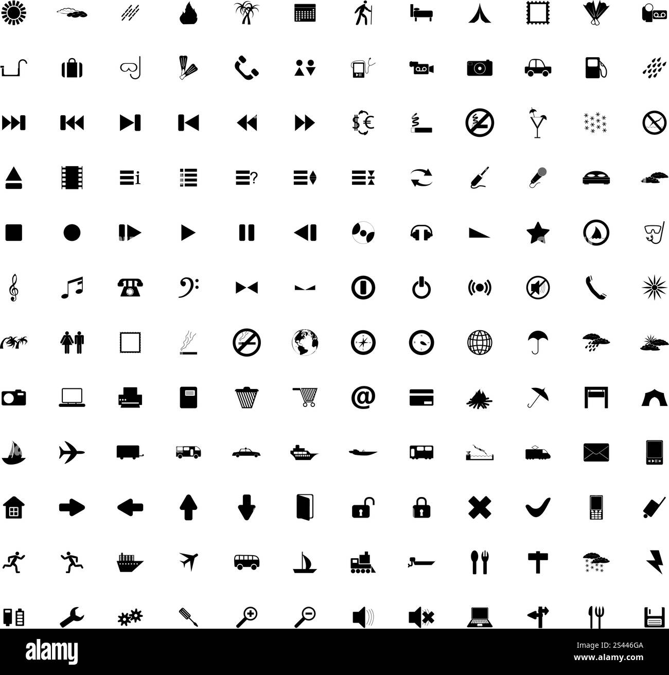 Biggest collection of different icons for using in web design Stock ...