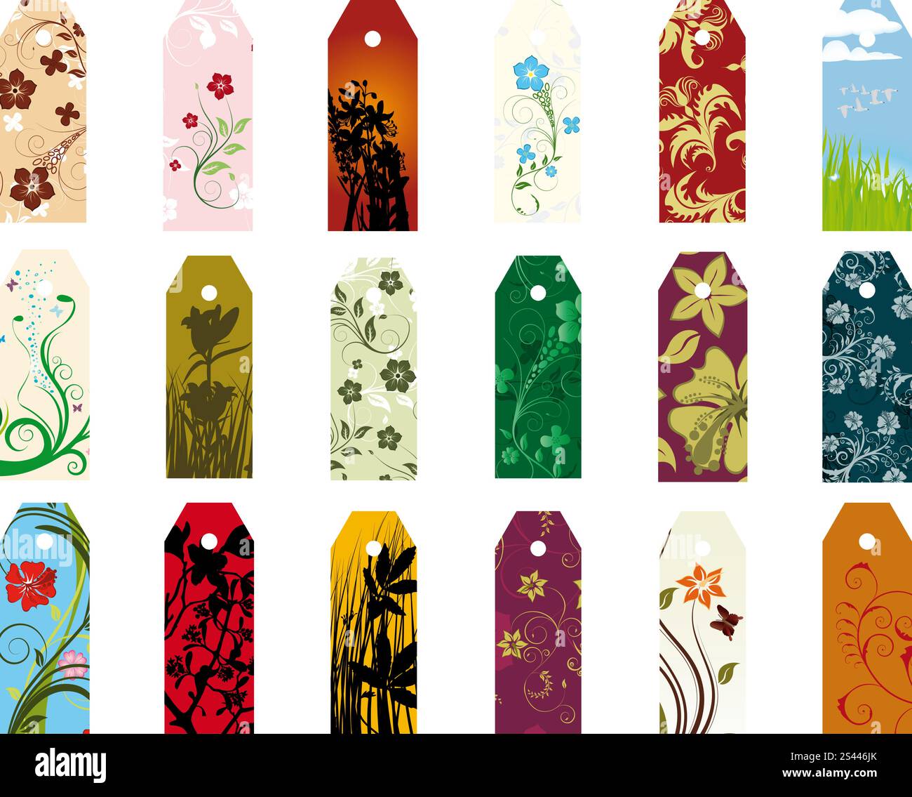 Set of different floral bookmarks for design use Stock Vector Image ...