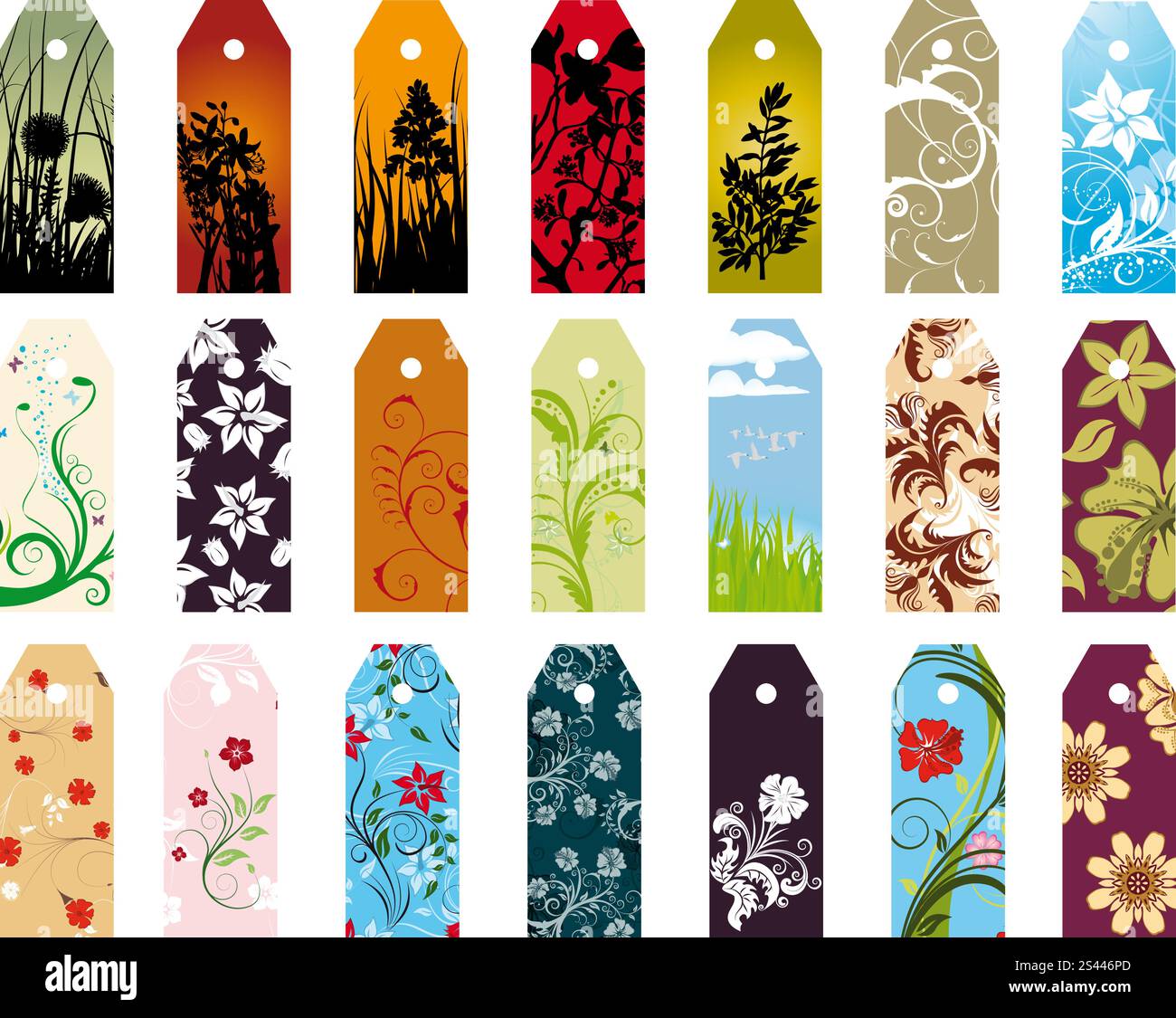 Set of different floral bookmarks for design use Stock Vector Image ...