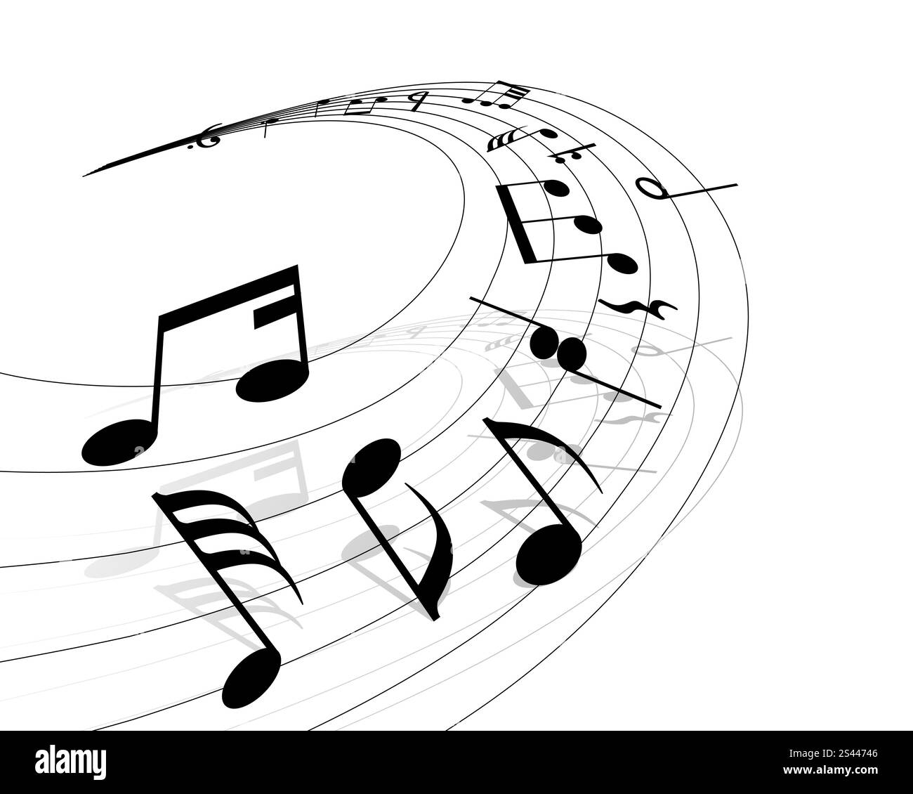 Musical notes background with lines. Vector illustration Stock Vector ...
