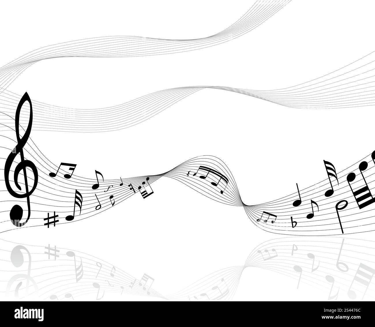 Musical notes background with lines. Vector illustration Stock Vector ...