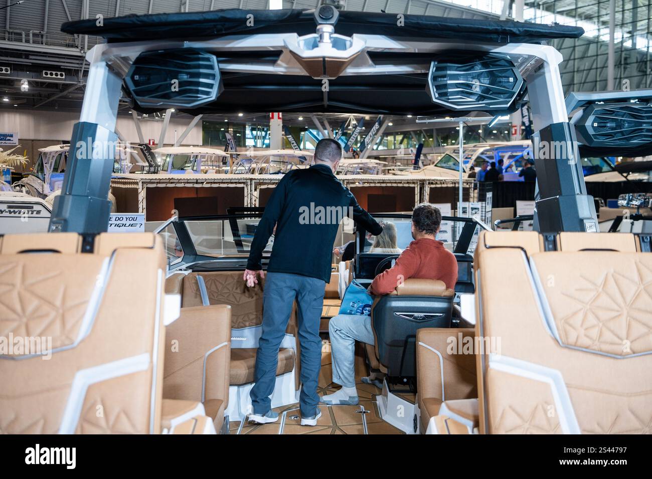 Massachusetts, USA. 9th Jan, 2025. People visit the New England Boat ...