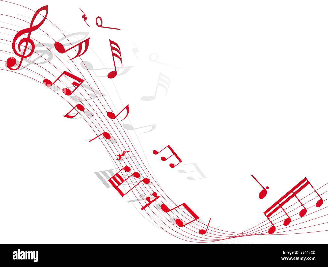 Musical notes background with lines. Vector illustration Stock Vector ...