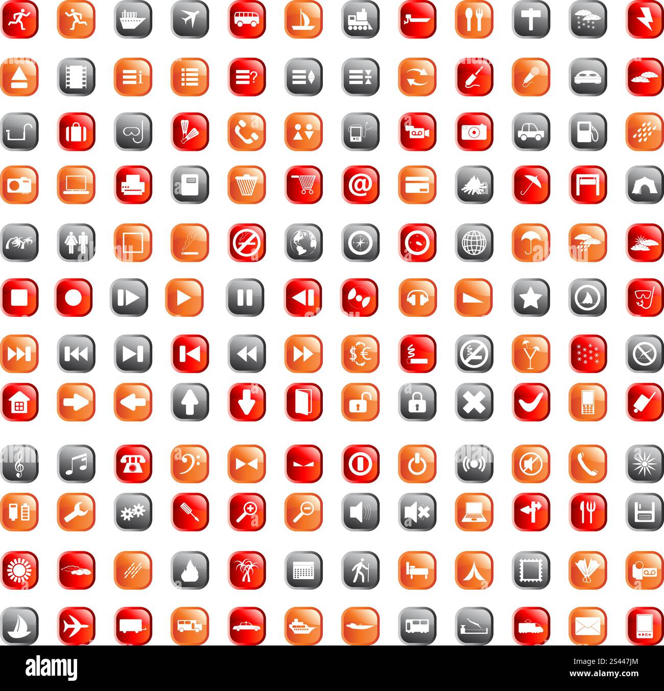 Biggest collection of different icons for using in web design Stock ...