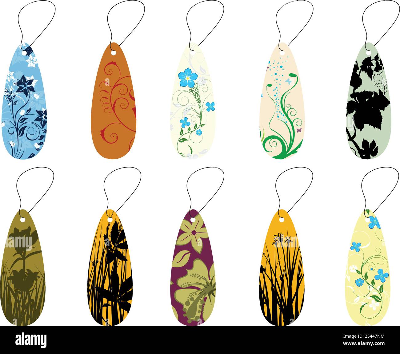 Set of different vector floral bookmarks for design use Stock Vector ...