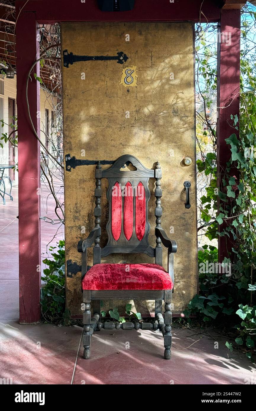 Original door in front of room 8 at the Joshua Tree Inn, where the ...