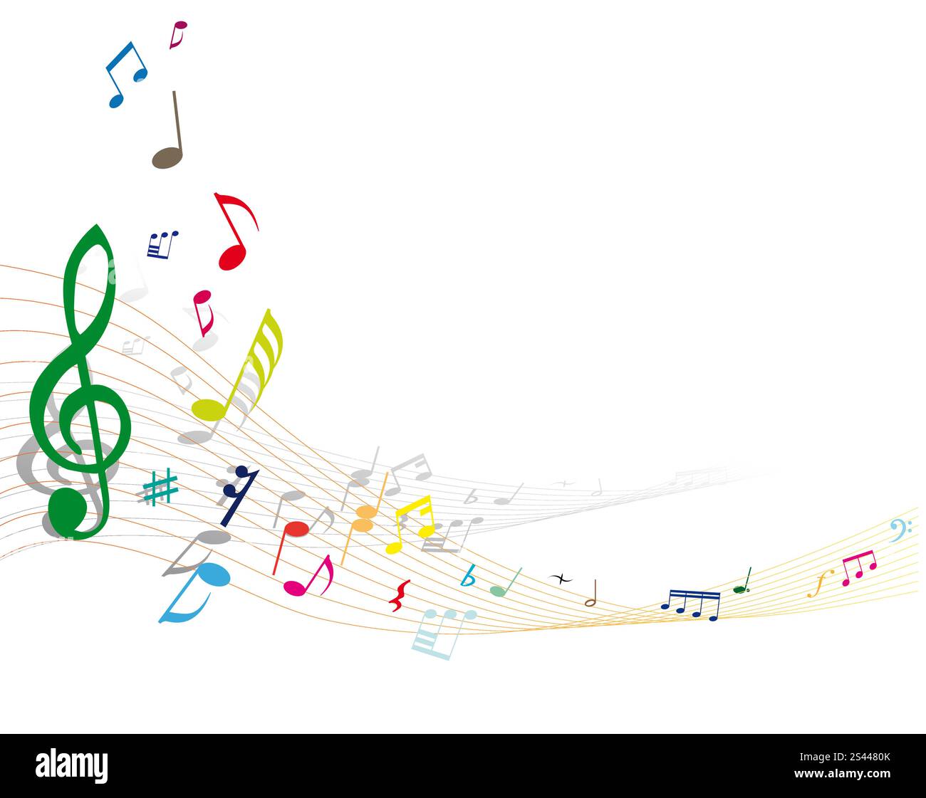 Musical notes background with lines. Vector illustration Stock Vector ...